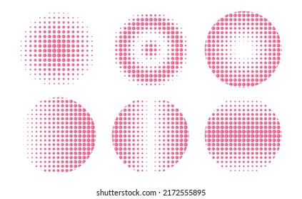 Collection Circular Halftones Big Dots Pink Stock Vector (Royalty Free ...