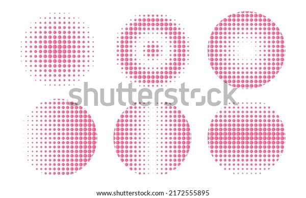 Collection Circular Halftones Big Dots Pink Stock Vector (Royalty Free ...