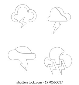 Collection Cloud Logos Rain Overcast Lightning Stock Vector (Royalty ...