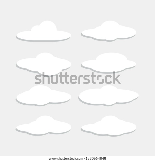 Collection Cloud Shape Icons Cloud Symbols Stock Vector (Royalty Free ...