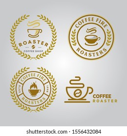 Vintage Coffee Roaster Logo Icon Template: เวกเตอร์สต็อก (ปลอดค่า ...