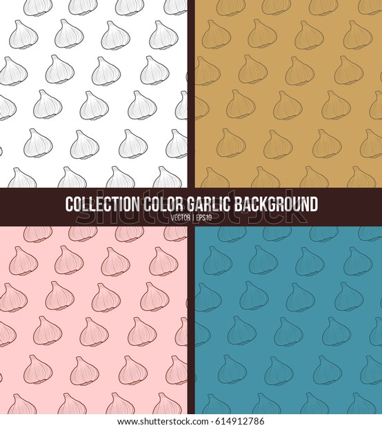 Collection Color Garlic Background Stock Vector (Royalty Free ...