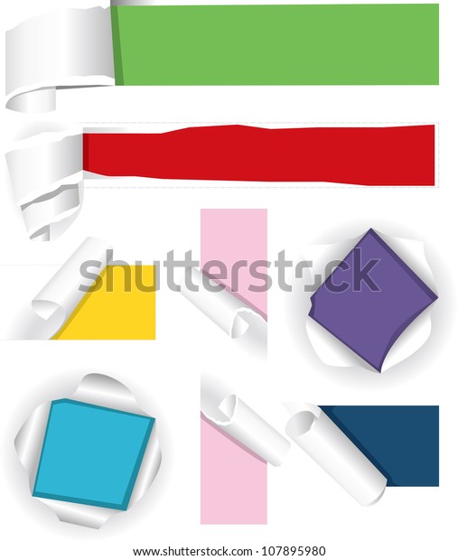 Collection Color Paper Vector Illustration Stock Vector (Royalty Free ...
