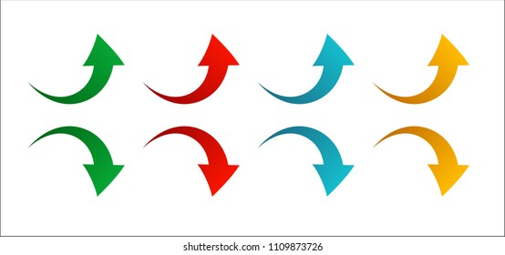 Collection Colored Arrows New Bright Gradient Stock Vector (Royalty ...