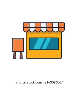 Collection Colored Thin Icon Shop Business Stock Vector (Royalty Free ...