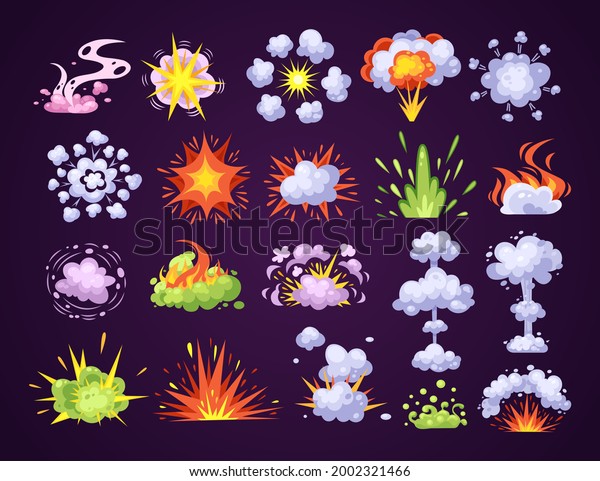 Collection Colorful Bomb Explosion Set Blast Stock Vector (Royalty Free ...