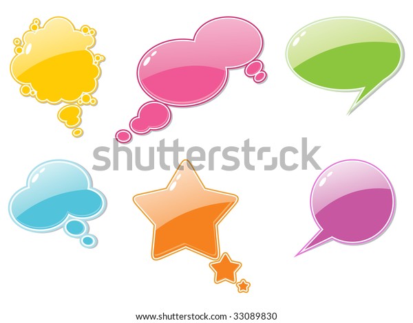 Collection Colorful Callout Shapes Vector Illustration Stock Vector ...