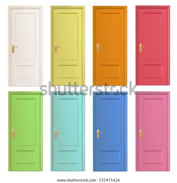 Collection Colorful Doors Vector Design Stock Vector (Royalty Free ...