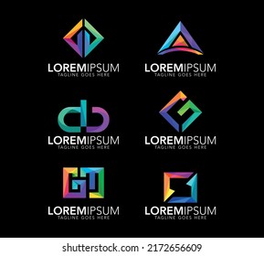 Collection Colorful Initial Letter Logos Stock Vector (Royalty Free ...