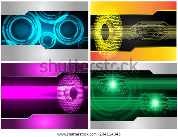 Collection Colorful Light Abstract Technology Background Stock Vector ...