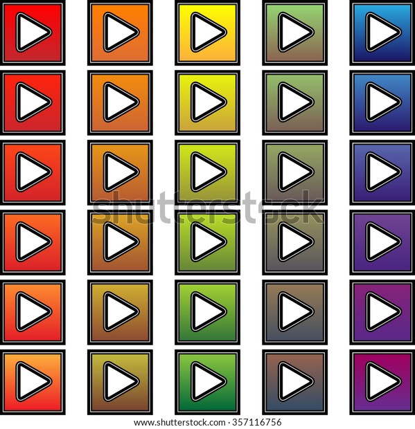 Collection Colorful Play Buttons Vector Stock Vector (Royalty Free ...