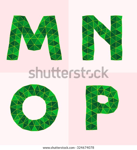 Collection Colorful Polygonal Font Stock Vector (Royalty Free ...