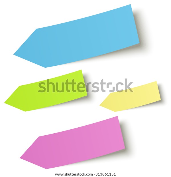 Collection Colorful Sticky Notes Arrow Stock Vector (Royalty Free ...