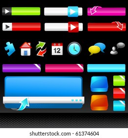 Collection Colourful Web Design Icons Boxes Stock Vector (Royalty Free ...