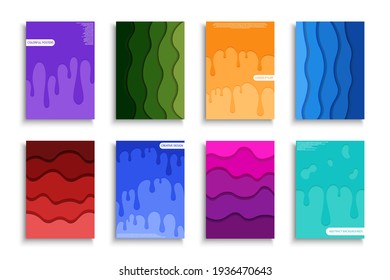 Colección de portadas creativas, coloridas, plantillas,: vector de ...