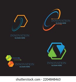 Collection Creative Innovation Modern Technology Logos Stock Vector ...