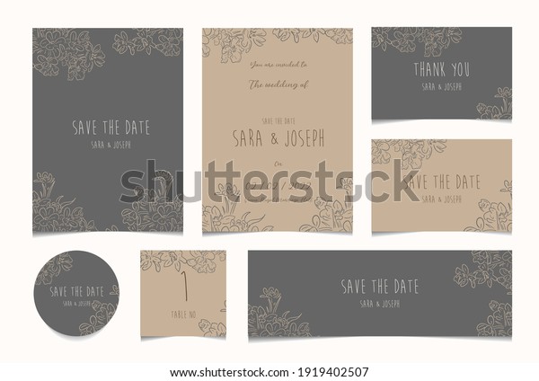 Collection Creative Wedding Decorative Vector Floral Stock Vector ...