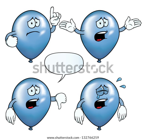 Collection Crying Party Balloons Various Gestures Stock Vector (Royalty ...
