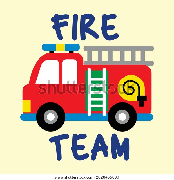 Collection Cute Fire Engine Picturescartoon Vetor Stock Vector (Royalty ...