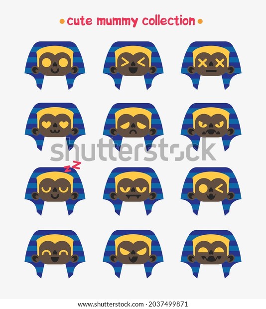 Collection Cute Mommy Faces Hand Drawn Stock Vector (Royalty Free ...