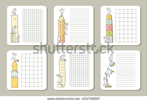 Collection Cute Notes Cards Stickers Tags Stock Vector (Royalty Free ...