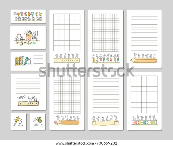 Collection Cute Notes Cards Stickers Tags Stock Vector (Royalty Free ...