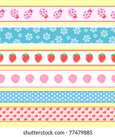 Collection Cute Seamless Borders Stock Vector (Royalty Free) 77479885