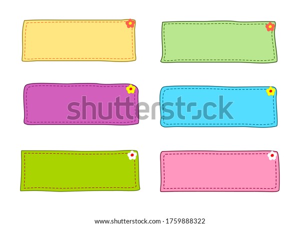 Collection Cute Sticker Short Message Chat Stock Vector (Royalty Free ...