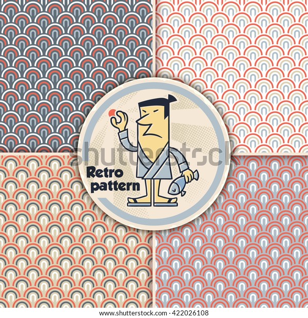 Collection Cute Vintage Patterns Stock Vector (Royalty Free) 422026108 ...