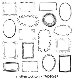 Collection Decorative Black Hand Drawn Frames Stock Vector (Royalty ...