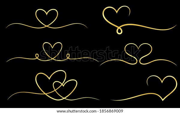 25,687 Line Gold Heart Images, Stock Photos & Vectors | Shutterstock