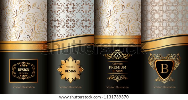 Collection Design Elementslabelsiconframes Packaging Luxury Background ...