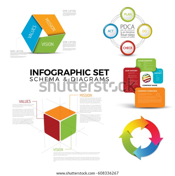 Collection Diagram Schema Templates Your Infographics Stock Vector ...