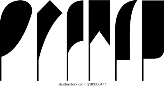 Collection Different Advertising Beach Flags Isolated Stock Vector ...