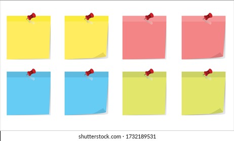 Collection Different Color Sticky Note Papers Stock Vector (Royalty ...