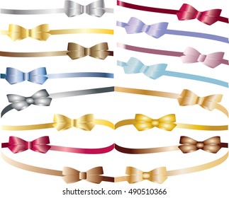 Collection Different Colored Bows Stock Vector (Royalty Free) 490510366 ...