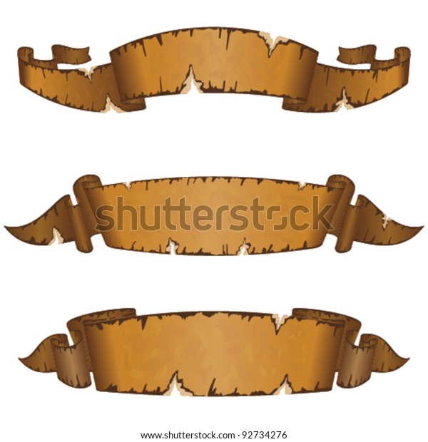 Collection Different Dirty Old Ribbon Ragged Stock Vector (Royalty Free ...