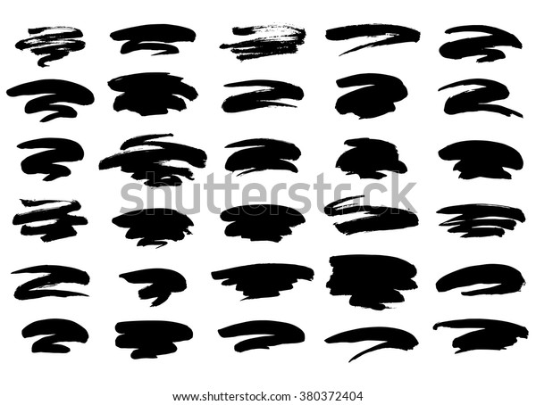 Collection Different Freeform Black Grunge Brush Stock Vector (Royalty ...
