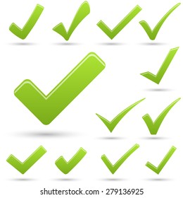 Green Check Mark Icon Collection Vector Stock Vector (Royalty Free ...