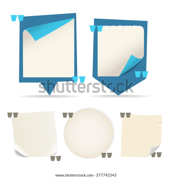 Collection Different Paper Messages Blank Quoting Stock Vector (Royalty ...