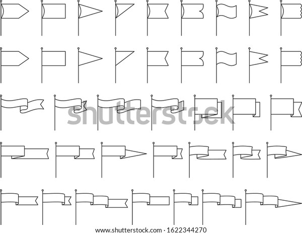 Colección de diferentes formas de banderas: vector de stock (libre de ...