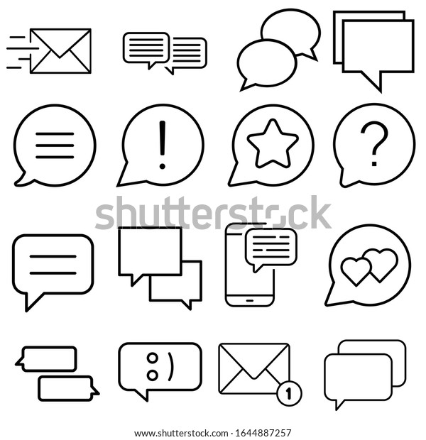 Collection Different Sms Message Icons Set Stock Vector (Royalty Free ...