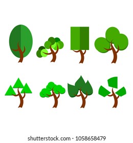 Collection Different Trees Cartoon Stock Vector (Royalty Free ...