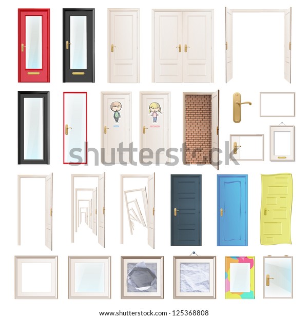 Collection Doors Vector Illustration Stock Vector (Royalty Free ...