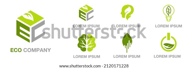 Collection Eco Logotypes Green Logo Your Stock Vector (Royalty Free ...