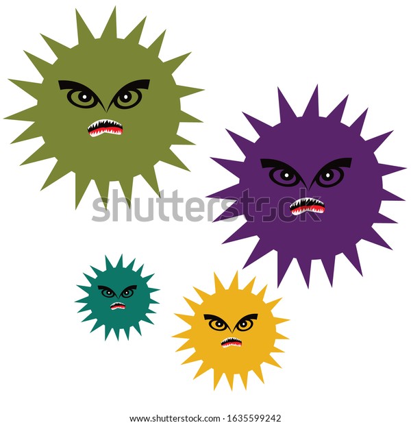 Collection Evil Viruses Threatening World Deadly: vector de stock ...