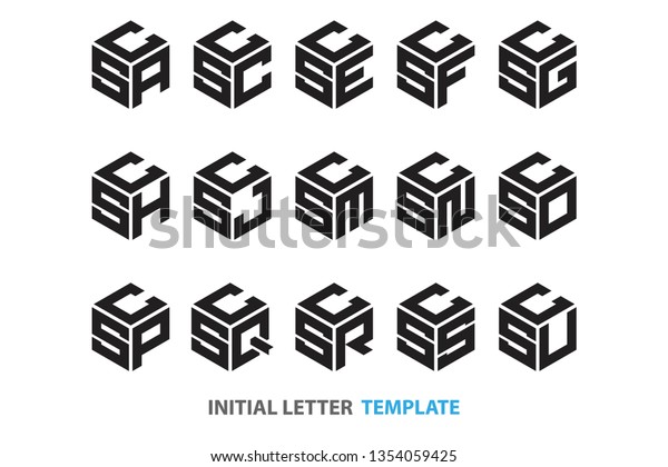 Collection Fifteen Different Kinds Initial Threeletter Stock Vector ...