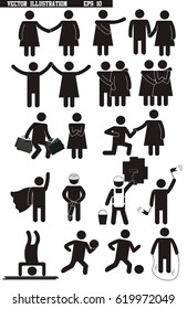 Stick Figure Human People Man Action Stock Vector (Royalty Free ...