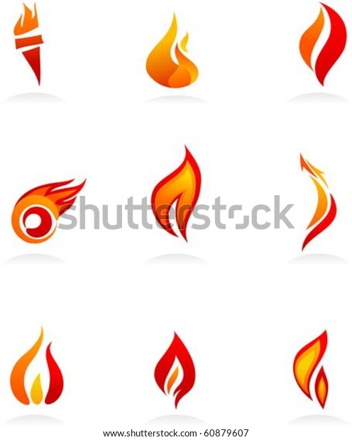 Collection Fire Icons Stock Vector (Royalty Free) 60879607