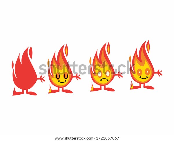 Collection Fire Vector Illustrations That Angry Stock Vector (Royalty ...